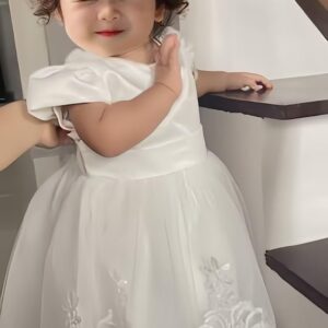 3M-3T Toddler Baby Girls Dress Pageant Wedding Flower Girls Dress Formal Gowns Embroidered Lace Dress + Headwear