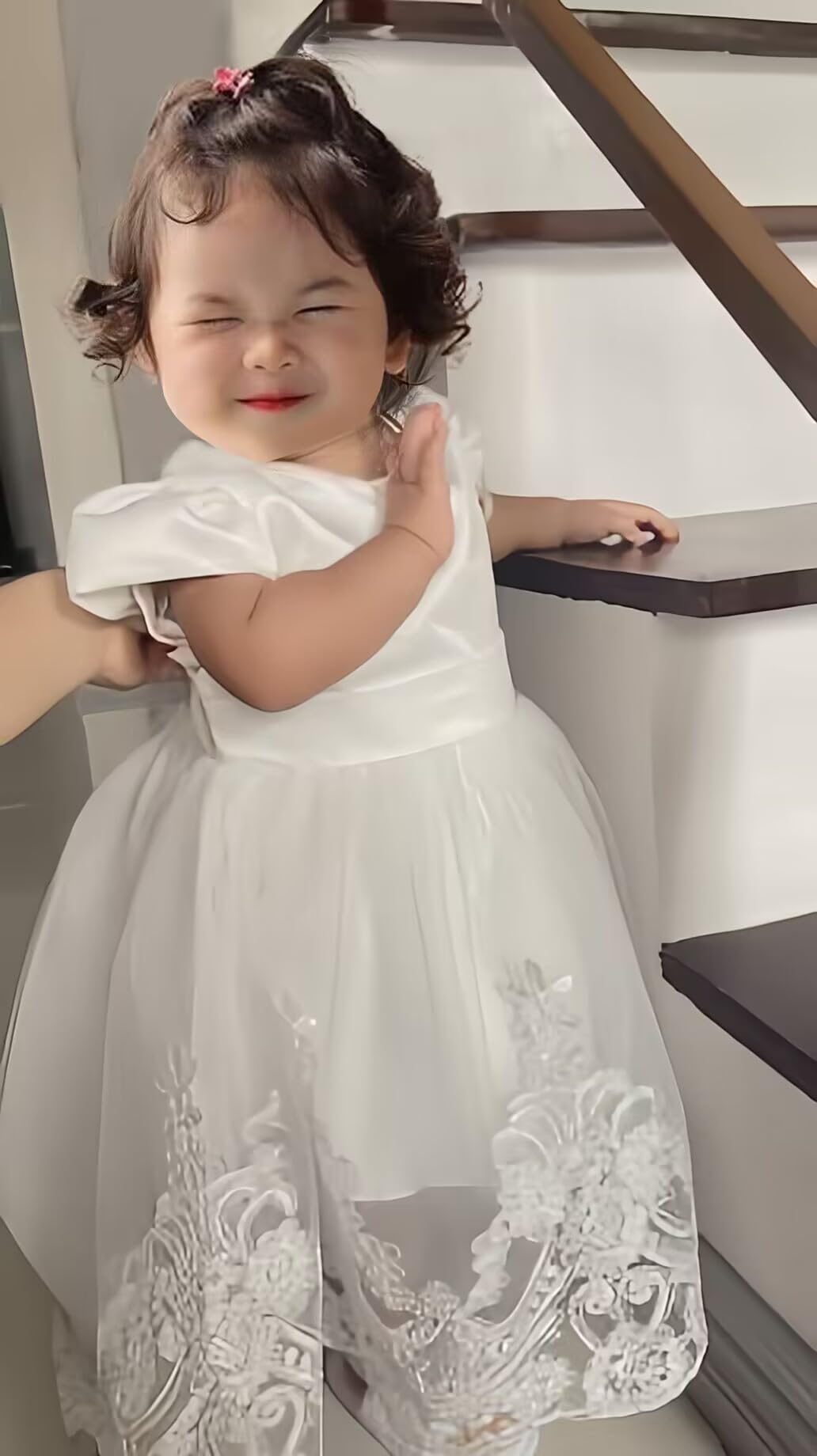 3M-3T Toddler Baby Girls Dress Pageant Wedding Flower Girls Dress Formal Gowns Embroidered Lace Dress + Headwear