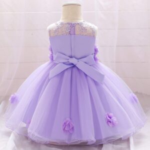 ODASDO Purple Toddler Dress, Lavender Dress for Toddler Girls, First Birthday Party Cake Smash Photoshoot Tulle Baby Easter Dresses Pageant Wedding Flower Girl Lace Gown Light Purple 12-18M