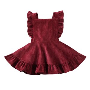 mersariphy toddler baby infant tutu sleeveless vest dress backless cute romper newborn kid ruffle skirt, ages for 6m-5t (wine, 2-3t)