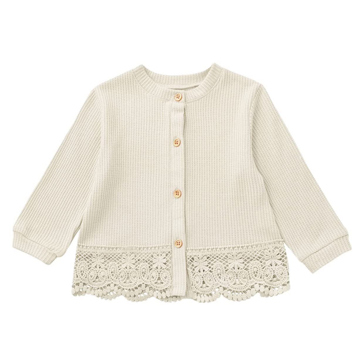 Baby Toddler Girls Cardigan Sweater Dress Cover Up Long Sleeve Knit Bolero Shrug Jacket Spring Embroidery Outwear Tops Beige