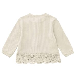 Baby Toddler Girls Cardigan Sweater Dress Cover Up Long Sleeve Knit Bolero Shrug Jacket Spring Embroidery Outwear Tops Beige