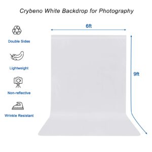 White Backgrounds for Photography, 6 x 9 ft Polyester Chromakey Backdrop Cloth, Collapsible Solid Color Background for Photo Shooting, Streaming Live, Video Studio