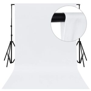 White Backgrounds for Photography, 6 x 9 ft Polyester Chromakey Backdrop Cloth, Collapsible Solid Color Background for Photo Shooting, Streaming Live, Video Studio