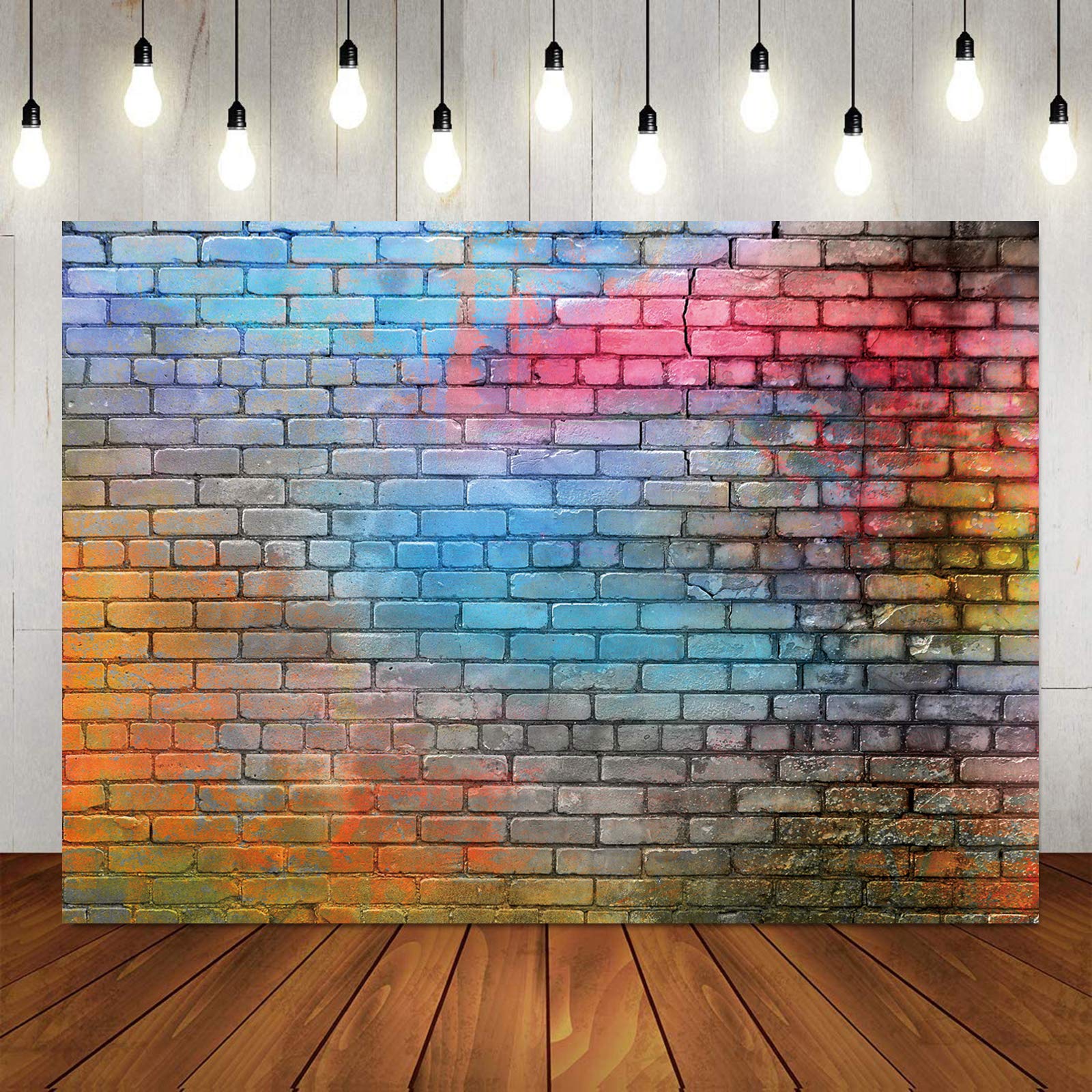 LTLYH 7x5ft Colorful Brick Wall Photo Backdrop Baby Birthday Wedding Party Photography Background Decor Studio Photo Booth A081…