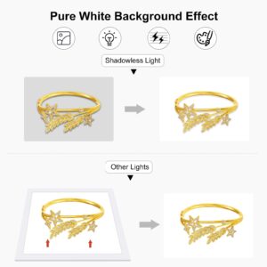 PULUZ 15''/38cm LED Photography Shadowless Light Panel 1200LM 6000K Three Color Temperature Dimmable Lightbox LED Fill Light Background Shadow Elimination for Jewelry Craft Commercial Photography