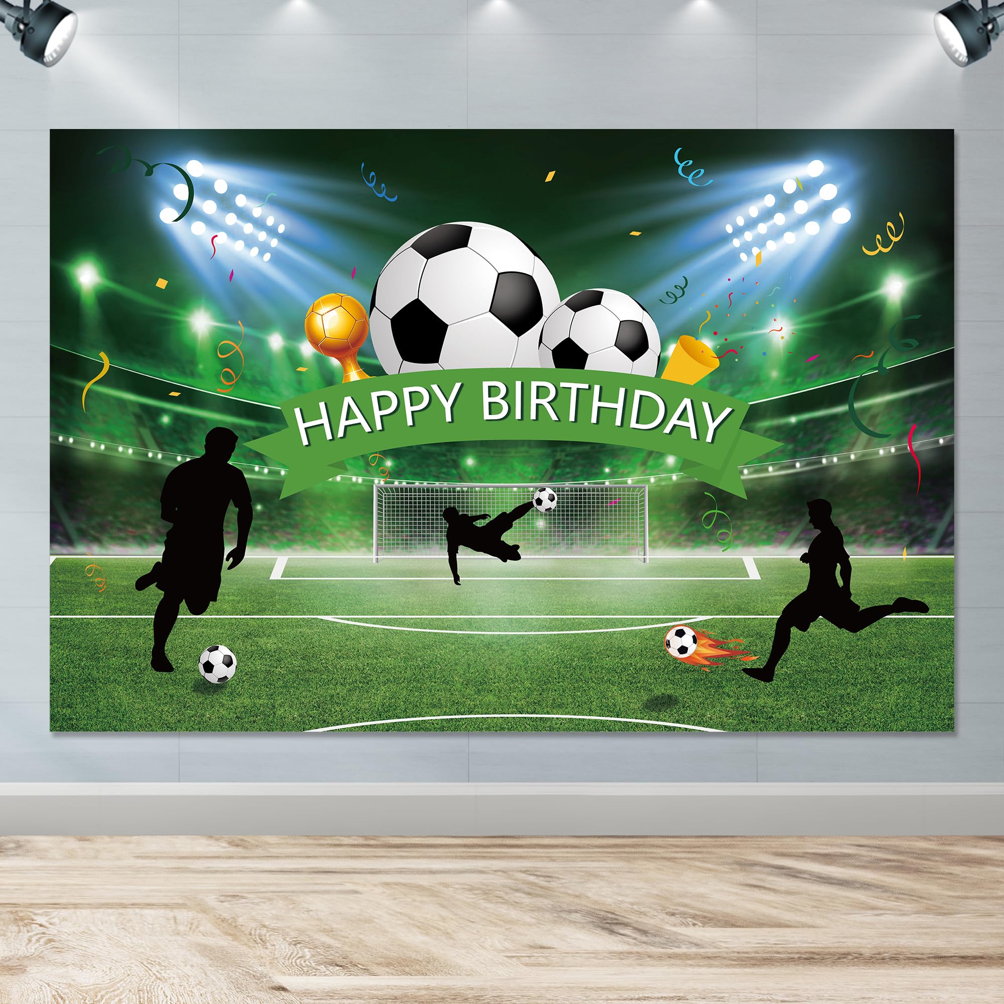 APOWBLS Soccer Birthday Party Backdrop Supplies, Soccer Party Background Banner Decorations, Soccer Backdrop, Sports Theme Soccer 1st 2nd 3rd Birthday Decorations Backdrop | 5x3ft