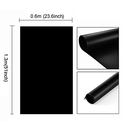 Meking Black PVC Photography Backdrop Matte & Reflective PVC Background 24x51inches (60x130cm) Dual Side Vinyl Photo Backdrop for Product Video Photography Studio