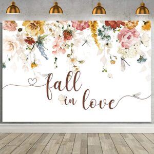 aibiin fall in love backdrop autumn wedding background banner for bridal shower party decorations colourful floral marry anniversary cake table banner photo booth props 7x5ft