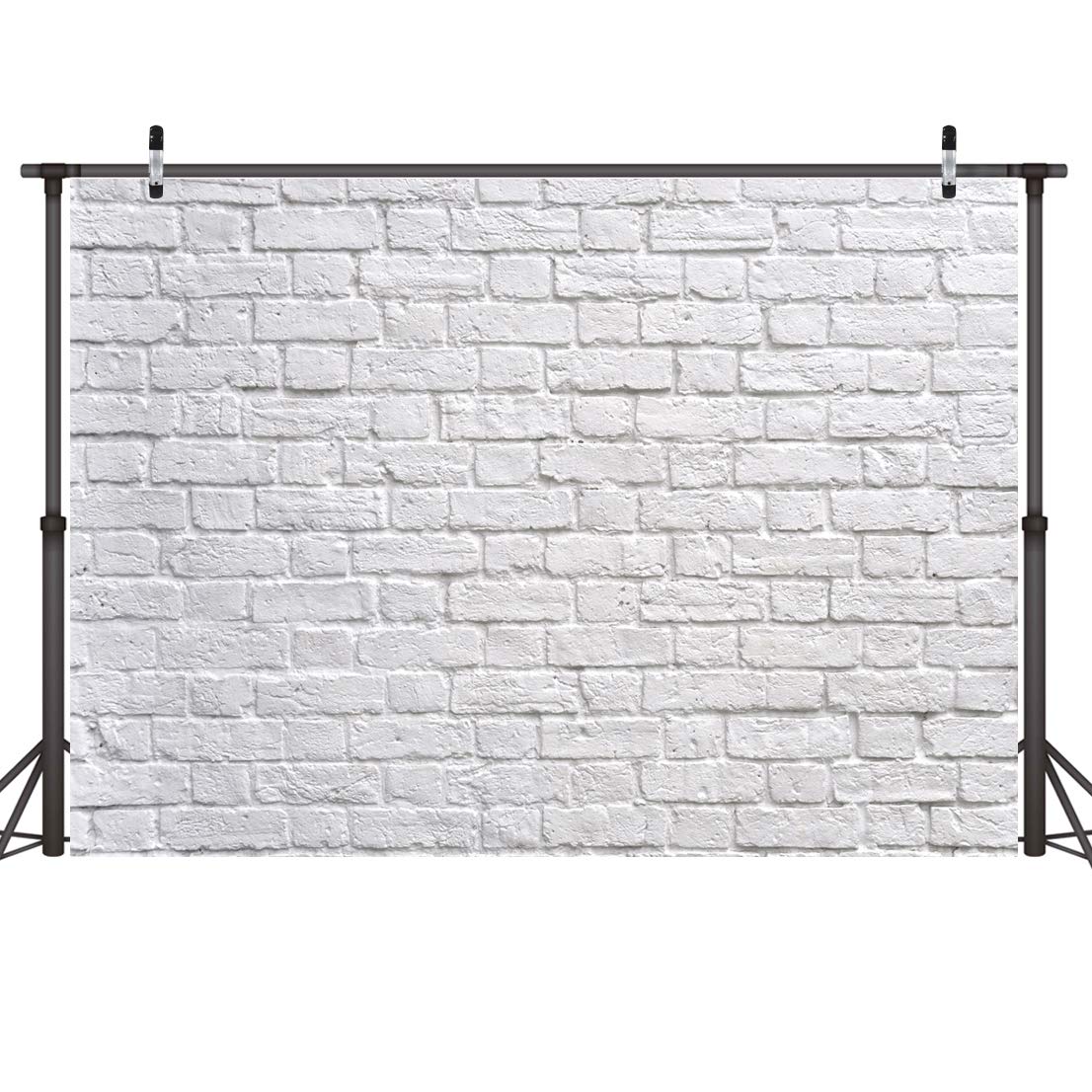 SJOLOON White Brick Wall Backdrop White Brick Photo Backdrop Thin Vinyl Photography Backdrop Background Studio Prop 10931(7x5FT)