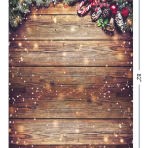 Allenjoy 5X7FT Snowflake Gold Glitter Christmas Wood Wall Holiday Photography Backdrop Xmas Rustic Barn Vintage Wooden Background for Kids Portrait Photo Studio Booth Photoshoot Photographer Props