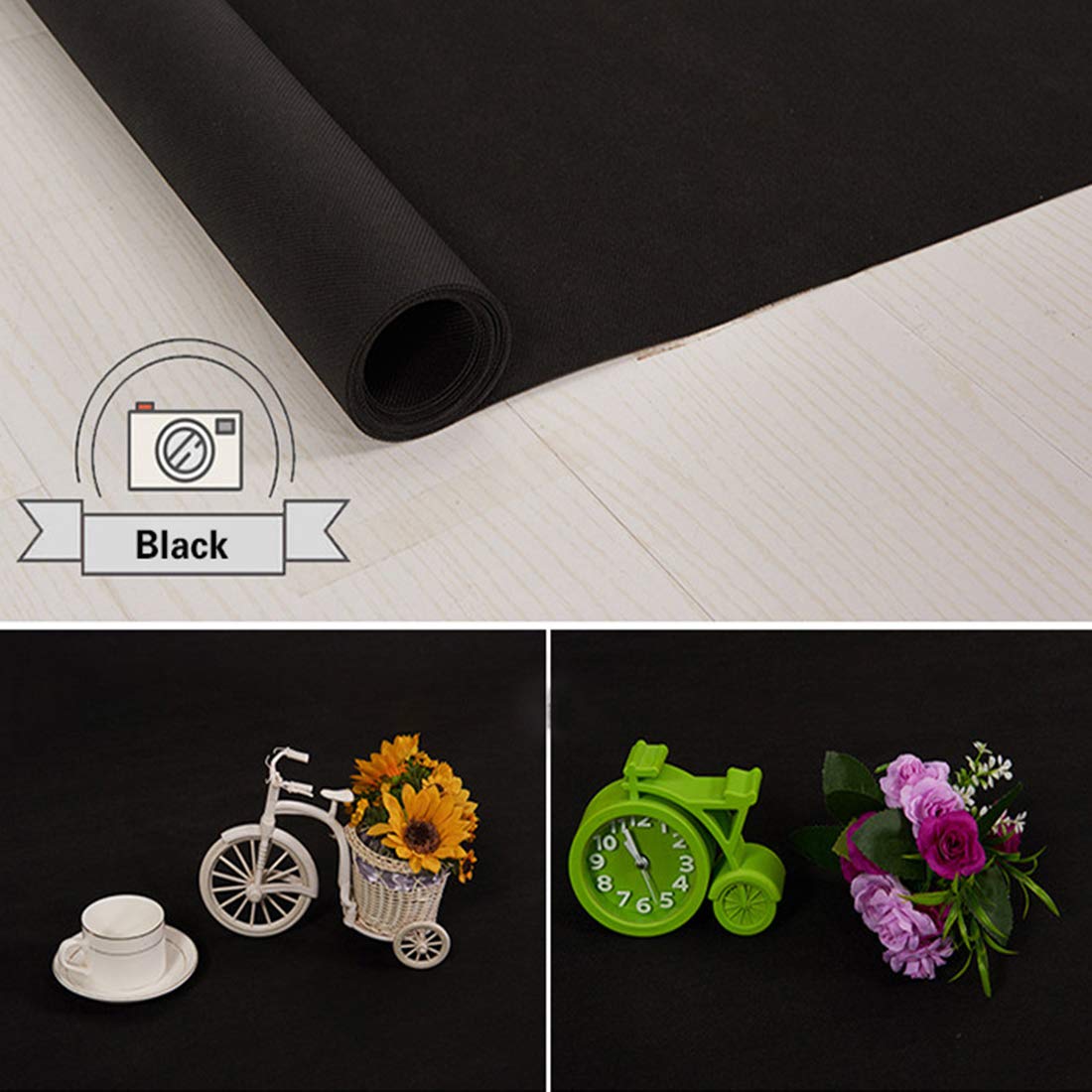 MTMETY 10x7ft Black Photo Video Photography Background Studio Non-Woven Fabric Backdrop Screen PURME002