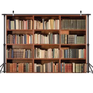 lywygg 7x5ft bookshelf backdrop vintage bookcase magic books grunge ancient library vinyl photography background photo studio props cp-49