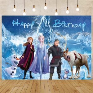 ice princess backdrops ice princess theme birthday party supplies decorations ice snow photography background for birthday cake table decoration 5x3ft (ice02)