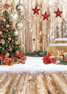 dudaacvt 5x7ft vintage wooden floor backdrop christmas tree snow gift new year party background d647