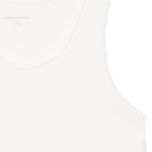 Amazon Essentials Men's Tech Stretch Tank T-Shirt, White, Large