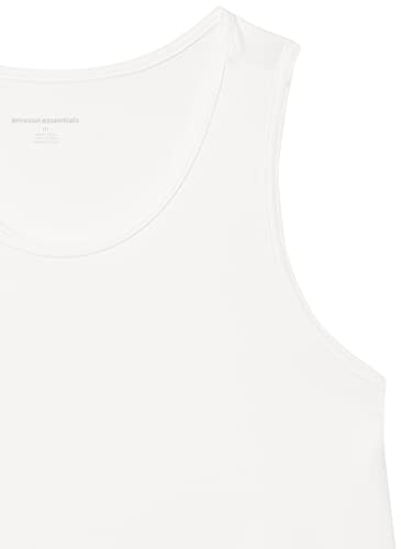 Amazon Essentials Men's Tech Stretch Tank T-Shirt, White, Large