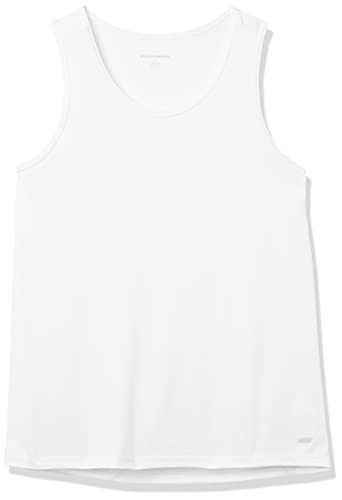 Amazon Essentials Men's Tech Stretch Tank T-Shirt, White, Large