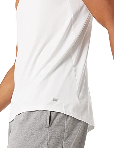 Amazon Essentials Men's Tech Stretch Tank T-Shirt, White, Large