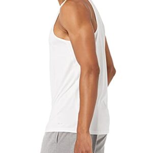 Amazon Essentials Men's Tech Stretch Tank T-Shirt, White, Large