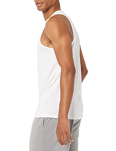 Amazon Essentials Men's Tech Stretch Tank T-Shirt, White, Large