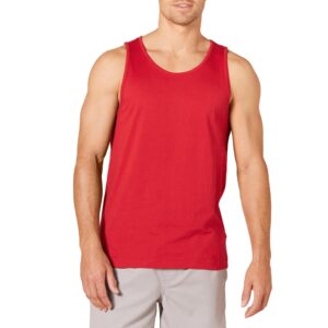 amazon essentials men's slim-fit tank top, red, large