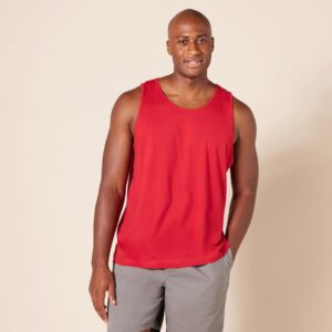 Amazon Essentials Men's Slim-Fit Tank Top, Red, Large