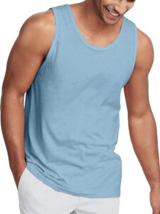 hat & beyond men's tank top - soft muscle tee for boxing & gym, medium (pacific blue)