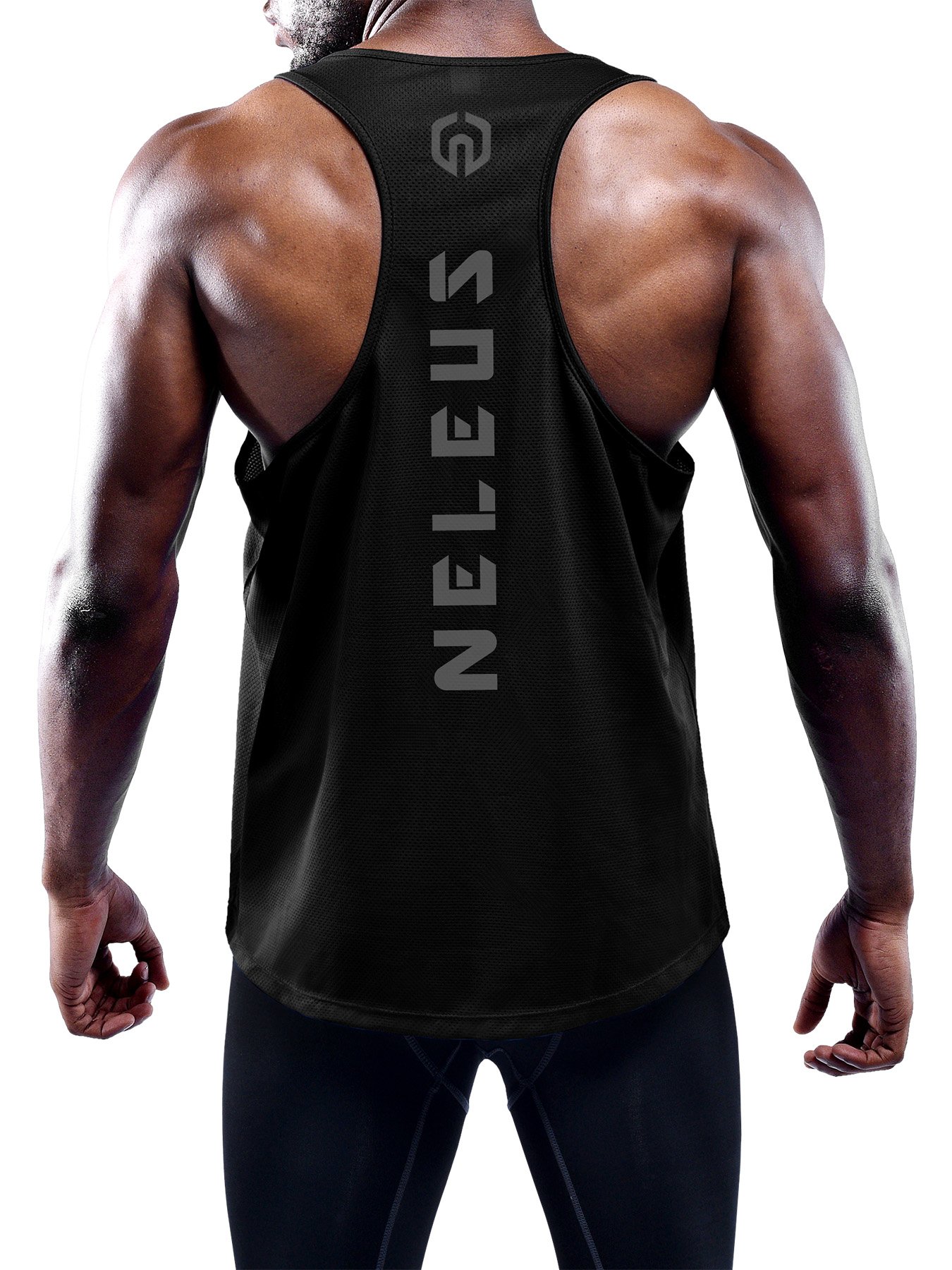 NELEUS Men's 3 Pack Dry Fit Workout GYM Muscle Tank Tops,5031,Black,grey,olive Green,XL,EU 2XL