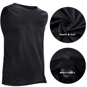 Pilamor Mens Tank Tops 3 Pack,Sleeveless Muscle T Shirts for Men's Fitness,Quick Dry Gym Tank Top for Men