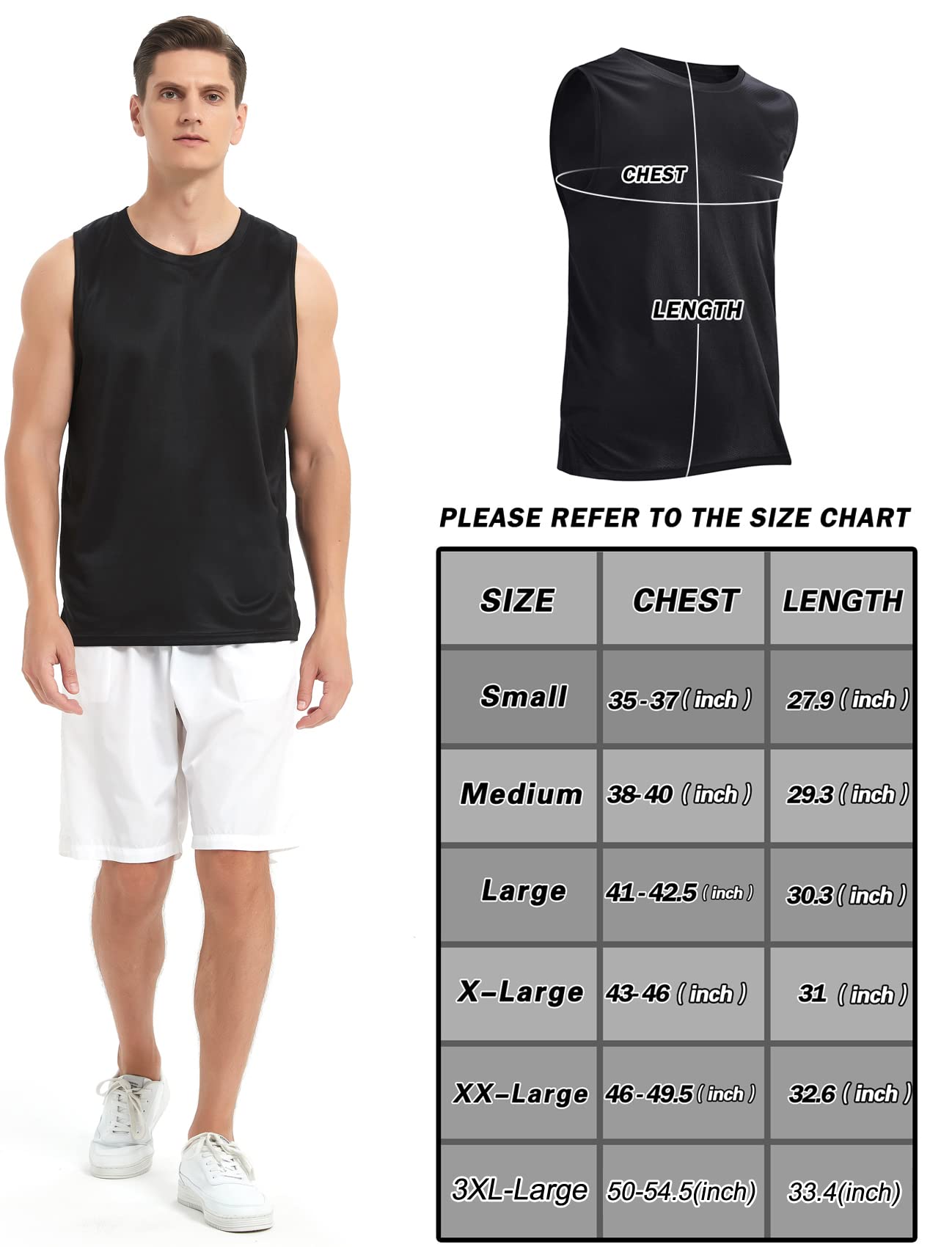 Pilamor Mens Tank Tops 3 Pack,Sleeveless Muscle T Shirts for Men's Fitness,Quick Dry Gym Tank Top for Men