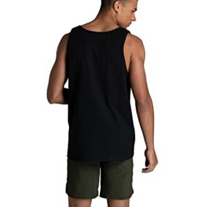 Fruit of the Loom Men's Eversoft Cotton Sleeveless T Shirts, Breathable & Moisture Wicking with Odor Control, Sizes S-4X, Tank-2 Pack-Black Ink, 3X-Large