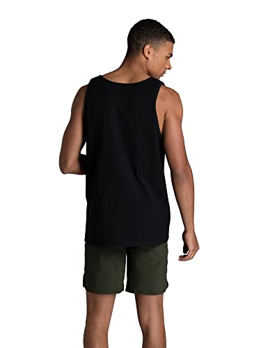 Fruit of the Loom Men's Eversoft Cotton Sleeveless T Shirts, Breathable & Moisture Wicking with Odor Control, Sizes S-4X, Tank-2 Pack-Black Ink, 3X-Large