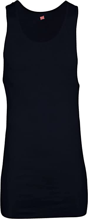 Hanes Men's Tall Man A-Shirt Tank Top, Black, 4X-Large/Tall (Pack of 3)