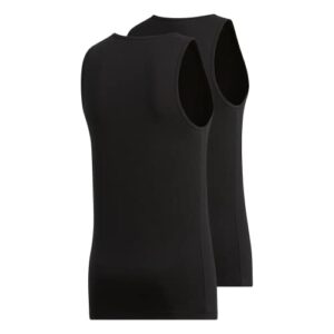 adidas Men's Stretch Cotton Tank Top Undershirts (2-Pack), Black, Medium