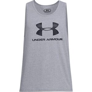 under armour men's ua sportstyle logo tank lg gray