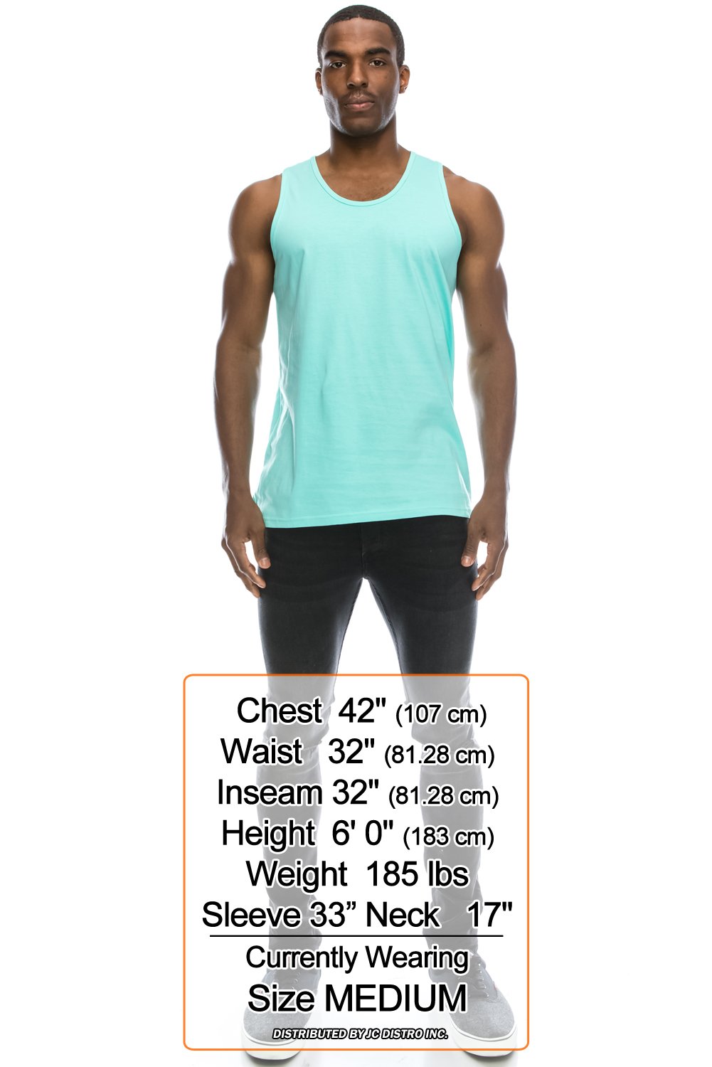 JC DISTRO Mens Premium Cotton Athletic Active Sports Jersey Tank Top Mint Large