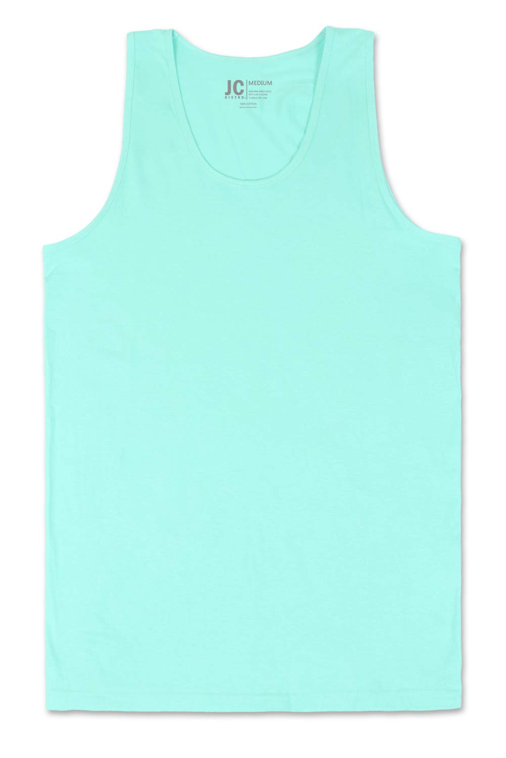 JC DISTRO Mens Premium Cotton Athletic Active Sports Jersey Tank Top Mint Large