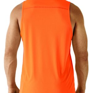 URBEST Men's Neon Workout Sleeveless Shirts Quick Dry Swim Beach Muscle Gym Running Athletic Tank Top Neon Orange 5XL