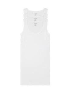 calvin klein mens 100% cotton t-shirt 3 pack white - tank top medium