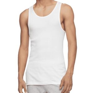 Calvin Klein mens 100% Cotton T-Shirt 3 Pack WHITE - Tank Top Medium