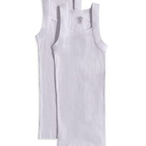 2(X)IST Men's Essential Cotton Square Cut Tank 2-Pack Pure White, Medium