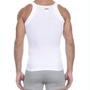 2(X)IST Men's Essential Cotton Square Cut Tank 2-Pack Pure White, Medium