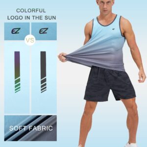 EZRUN Men's Tank Tops Quick Dry Workout Swim Beach Shirts Sleeveless Shirts for Bodybuilding Gym Fitness Training