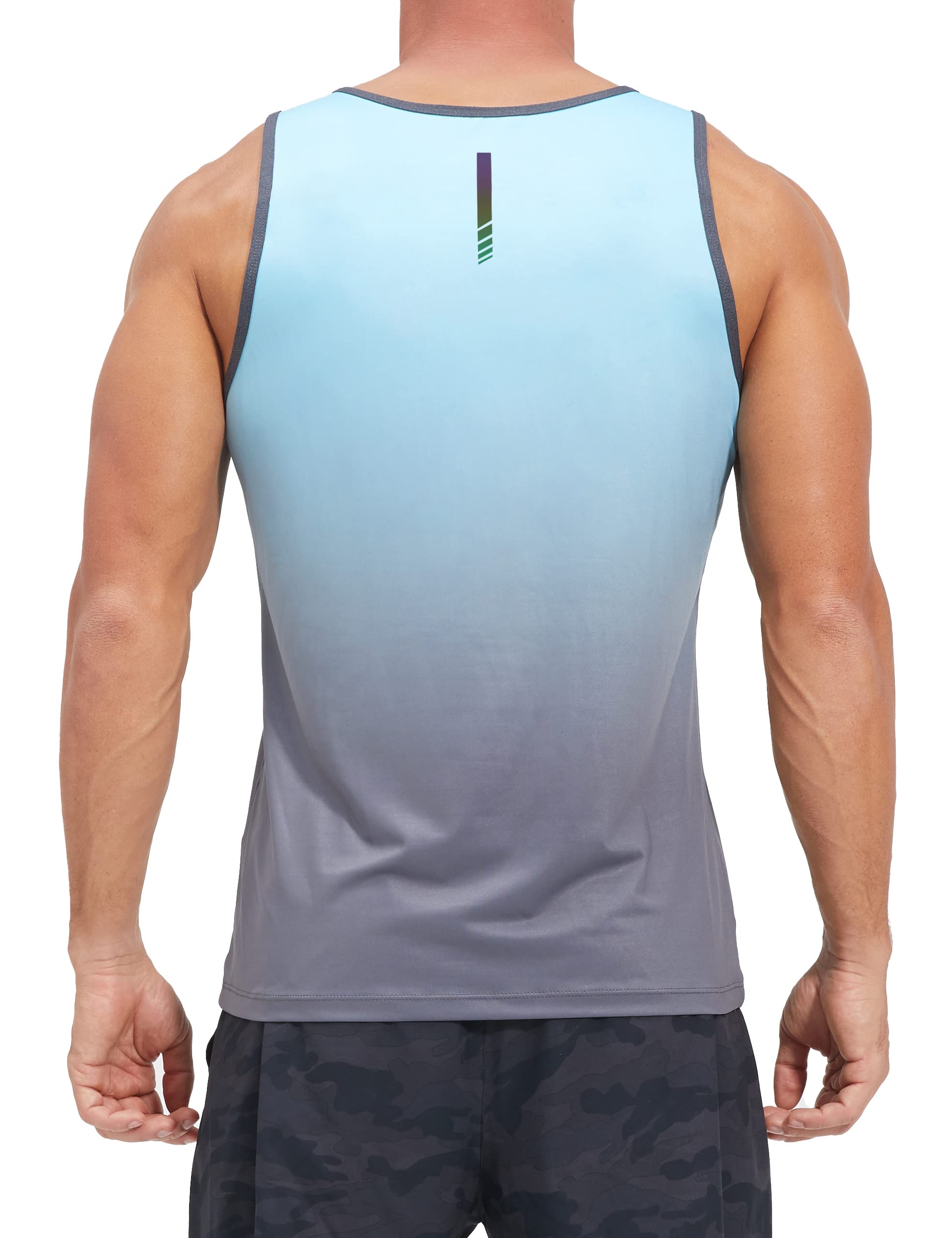 EZRUN Men's Tank Tops Quick Dry Workout Swim Beach Shirts Sleeveless Shirts for Bodybuilding Gym Fitness Training