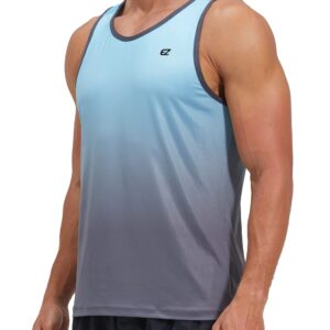 EZRUN Men's Tank Tops Quick Dry Workout Swim Beach Shirts Sleeveless Shirts for Bodybuilding Gym Fitness Training