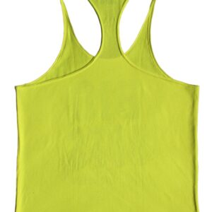 JEEING GEAR Alivegear Men's Stringer Training Bodybuilding Workout Gym Tank Tops Y Back Cotton Yellow M