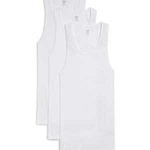 2(X)IST mens Essential Cotton Tank 3-pack Base Layer Top, Pure White, Large US