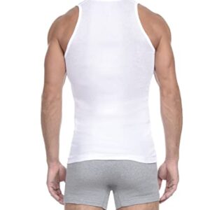 2(X)IST mens Essential Cotton Tank 3-pack Base Layer Top, Pure White, Large US