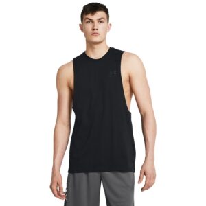 under armour men's sportstyle left chest cut-off t-shirt , black (001)/black, medium